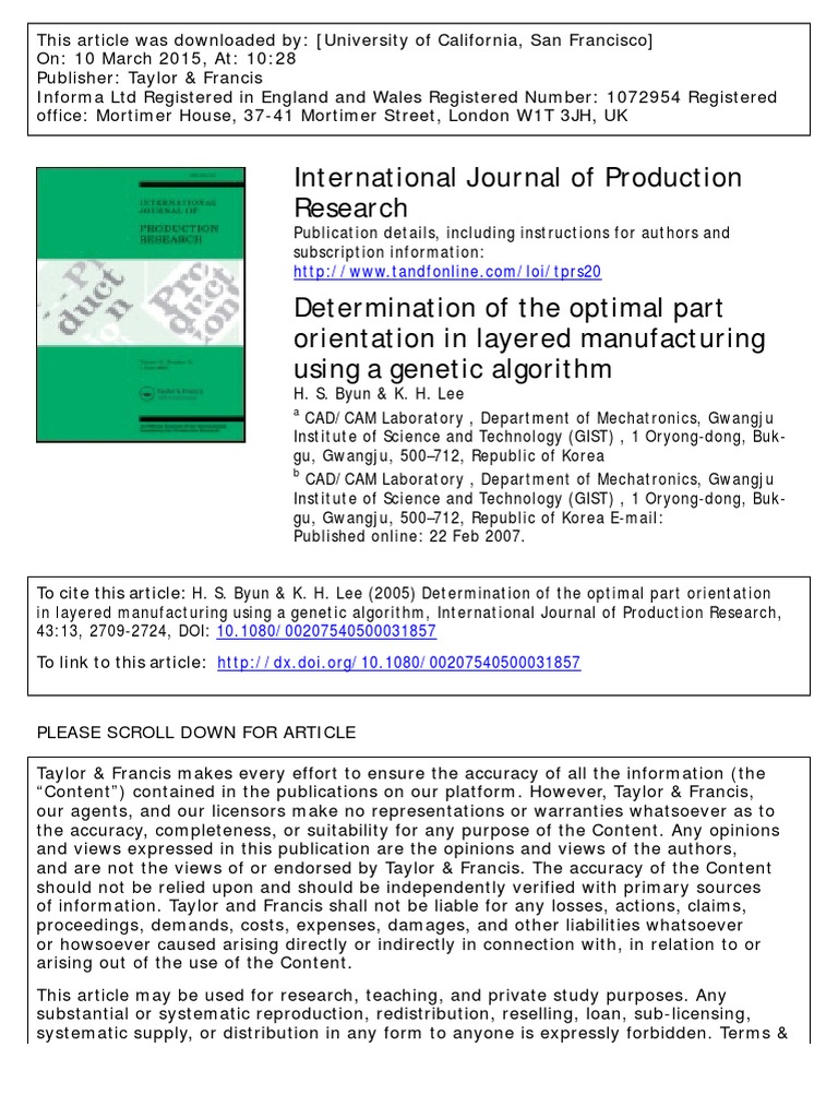International Journal of Production Research | PDF | Surface Roughness ...