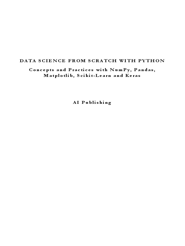 AISPUBLISHING - Data Science From Scratch With Python - PV0 PDF | PDF | Machine Learning ...