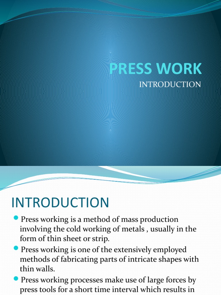 Press Work | PDF | Sheet Metal | Metalworking