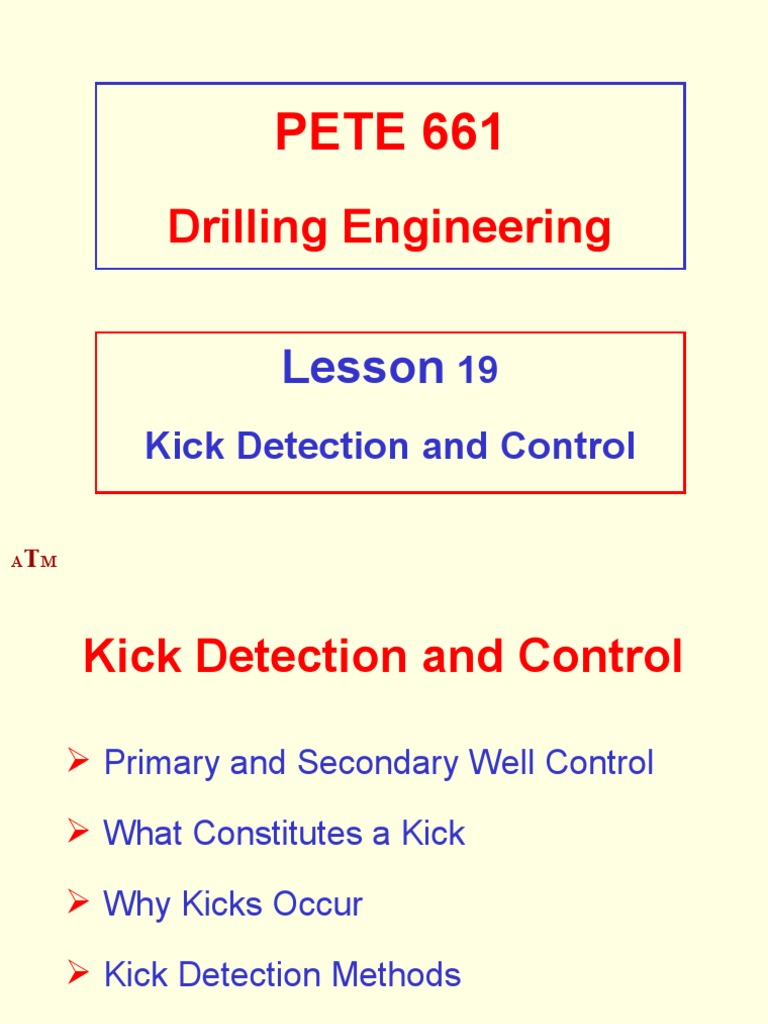Kick Detection & Control Guide | PDF | Chemical Engineering ...