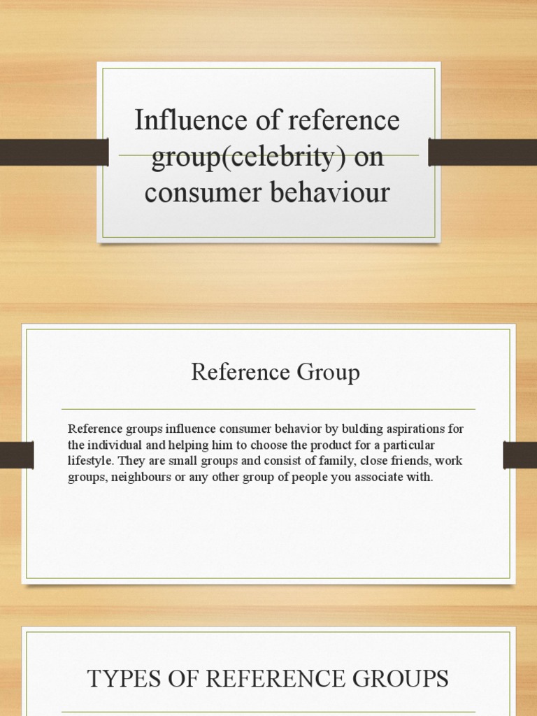 Influence of Reference Group (Celebrity) On Consumer Behaviour | Download Free PDF | People ...