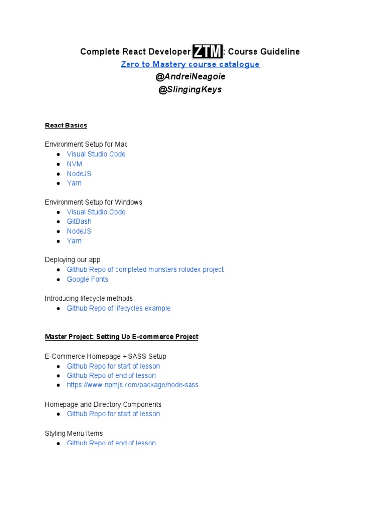 Complete React Course Course Guideline PDF | PDF | Web Application ...