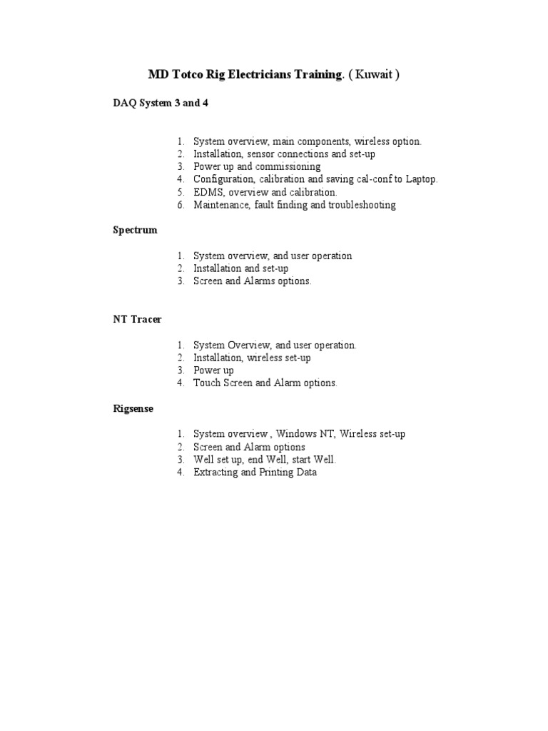 MD Totco Rig Electricians Training | PDF | Computers | Technology ...
