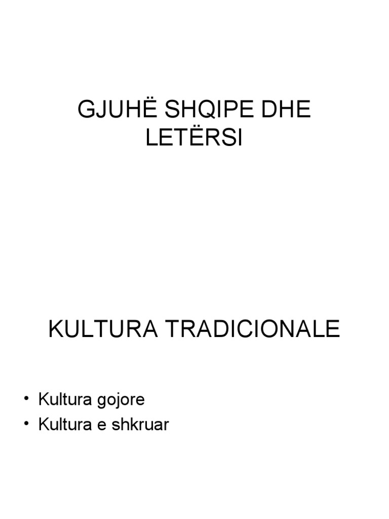 Gjuhe Shqipe - Letersia Shqiptare | PDF