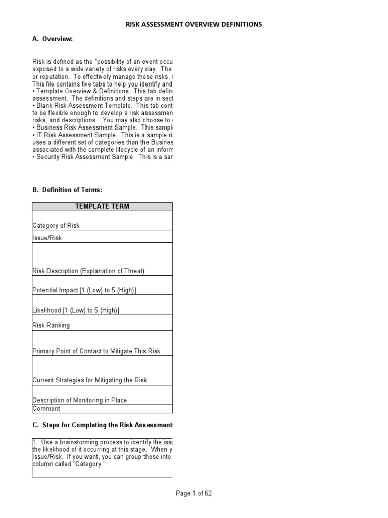 Risk Assessment Template - Ods | PDF | Payroll | Risk