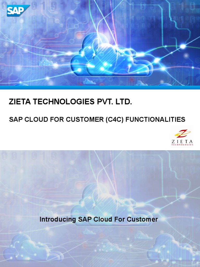 Zieta Technologies Pvt. LTD.: Sap Cloud For Customer (C4C) Functionalities | PDF | Sap Se ...
