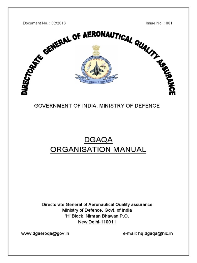 DGAQA Organisation Manual | PDF | Quality Assurance | Business