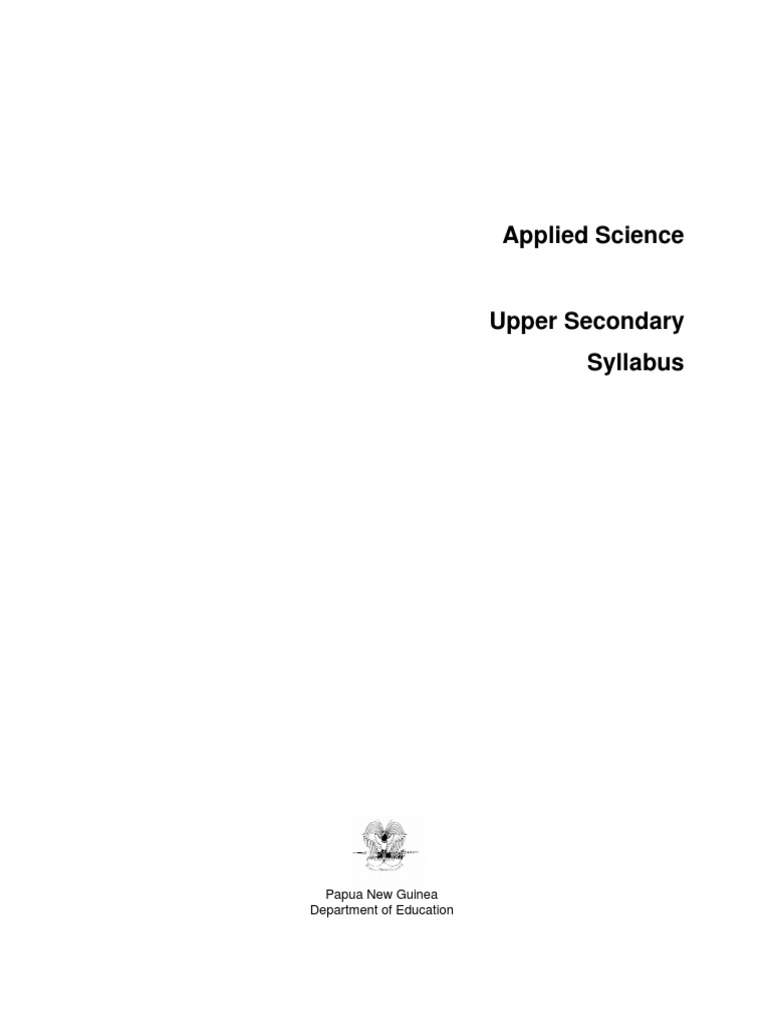 Syllabus Upper Secondary Applied Science PDF | PDF | Science ...