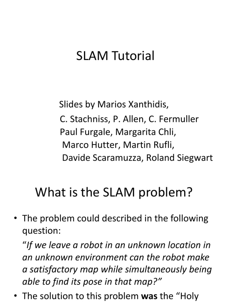 SLAM Tutorial | PDF | Algorithms | Applied Mathematics