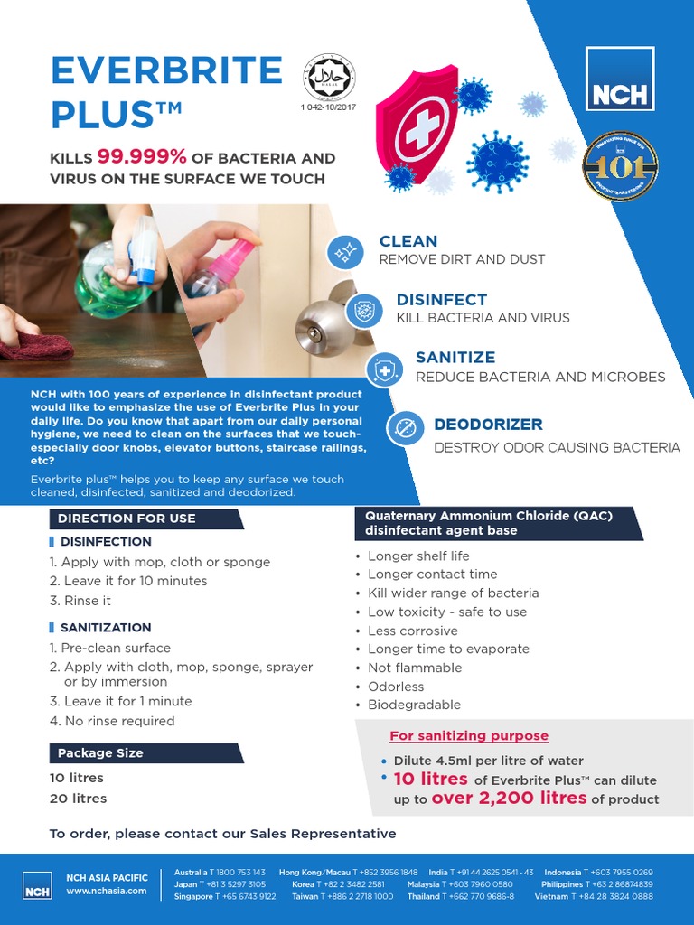 EVERBRITE PLUS Flyer - Revised - 20200423 | PDF | Disinfectant ...