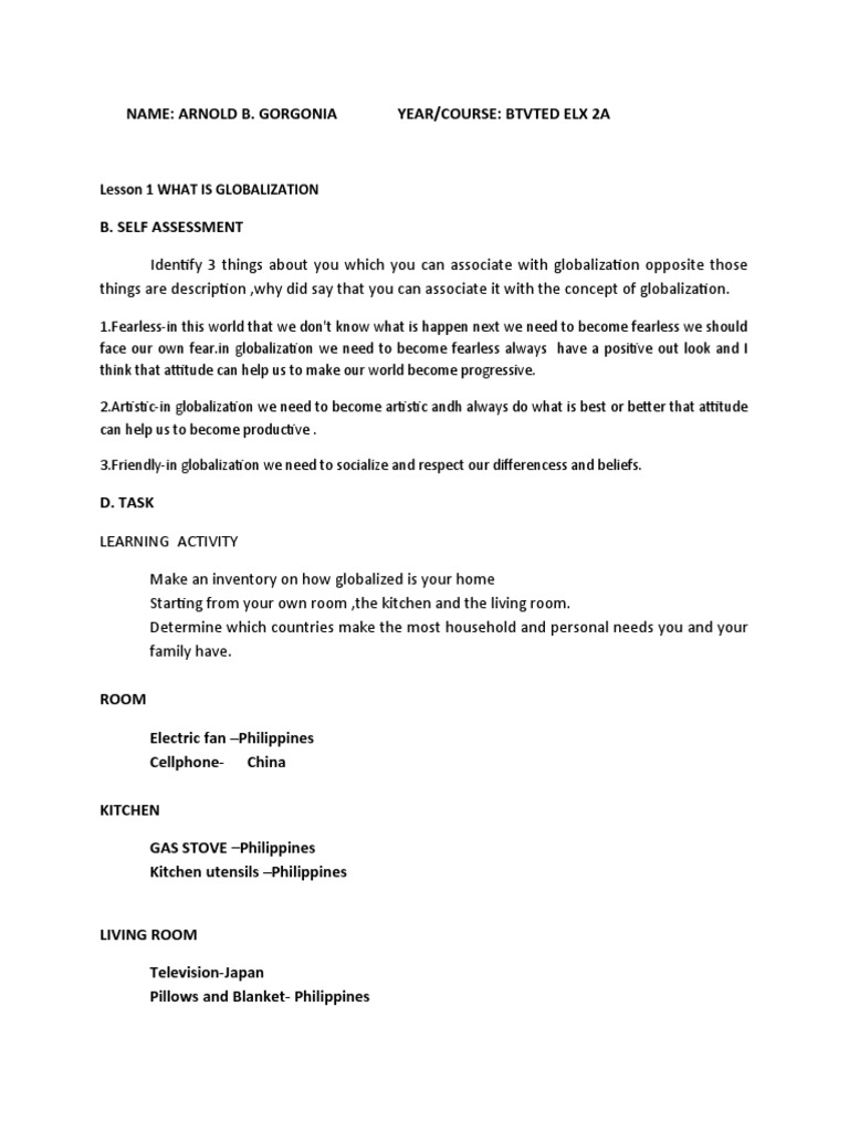 Contemporary World Lesson 1-2 | PDF | Economic Globalization ...