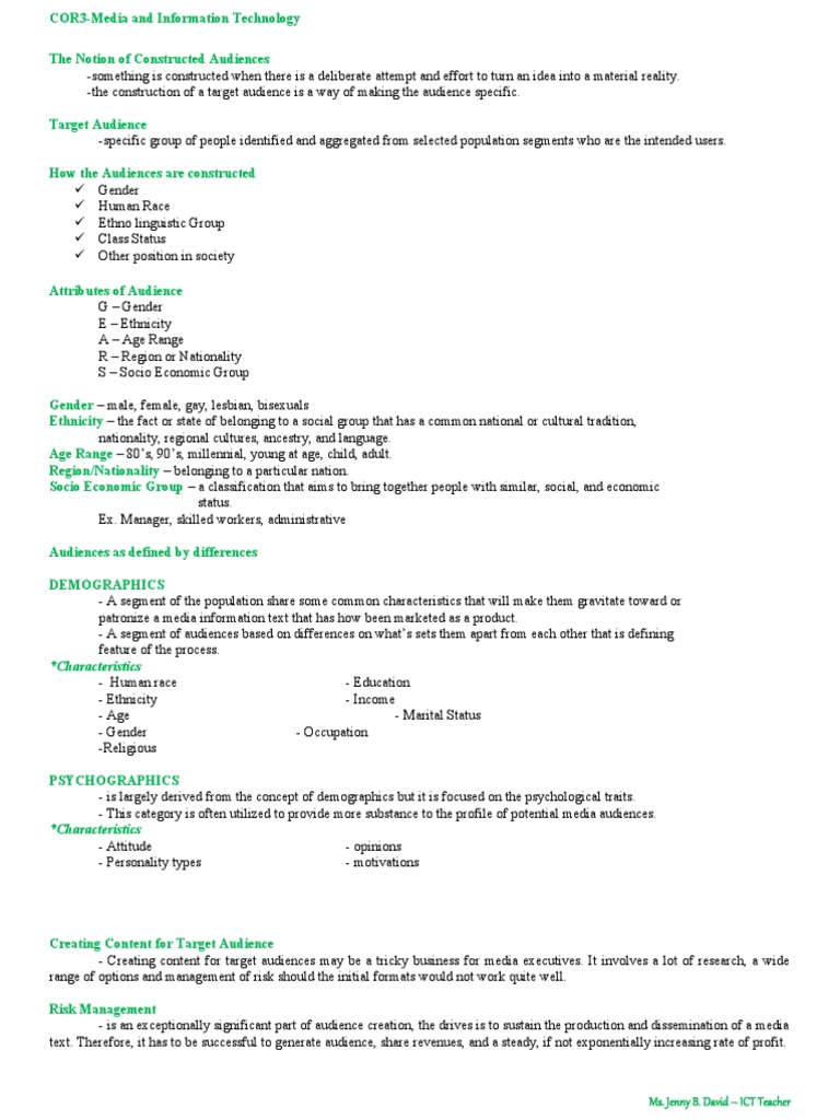 Understanding Target Audiences: A Look at Audience Construction ...