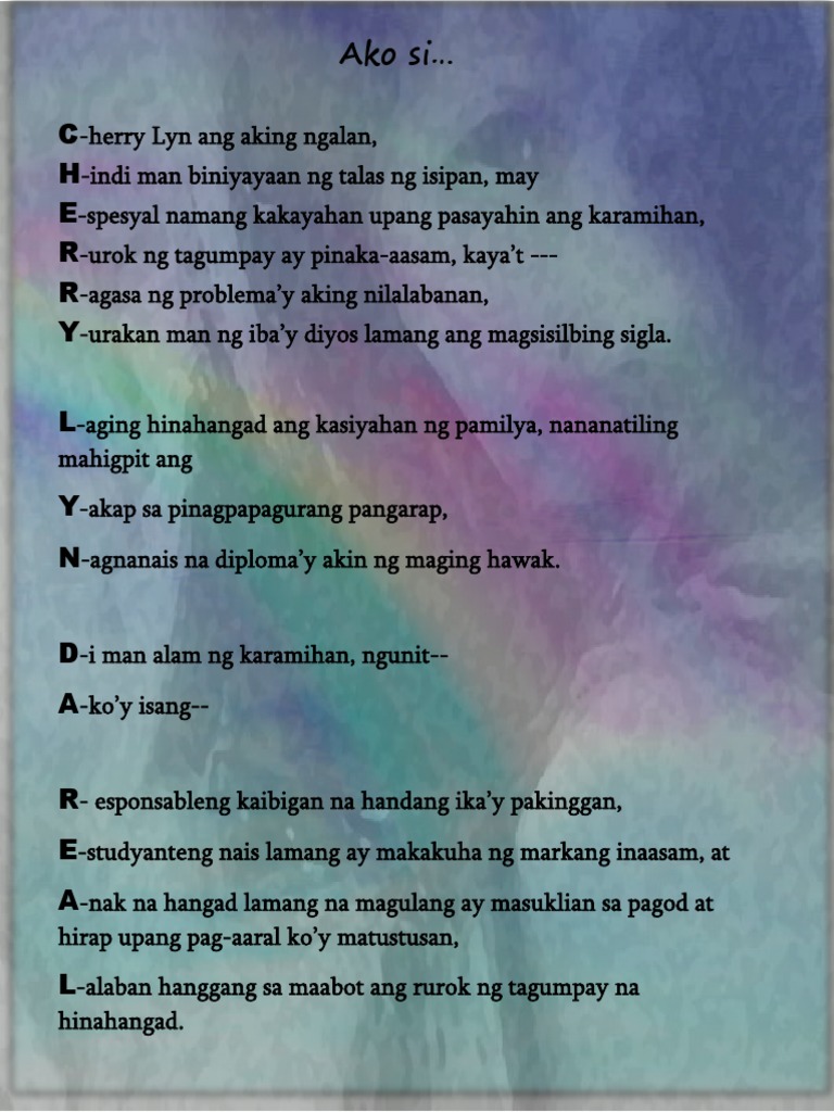Akrostik Na Sanaysay - Huxley Sanaysay