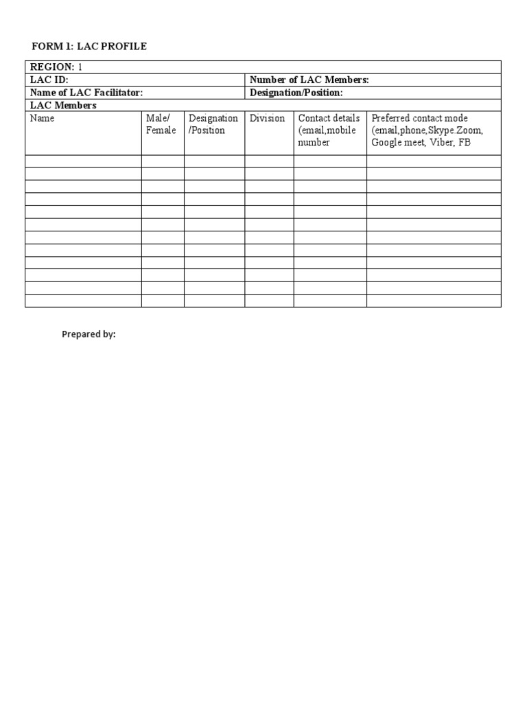LAC Forms for Download and Completion | PDF