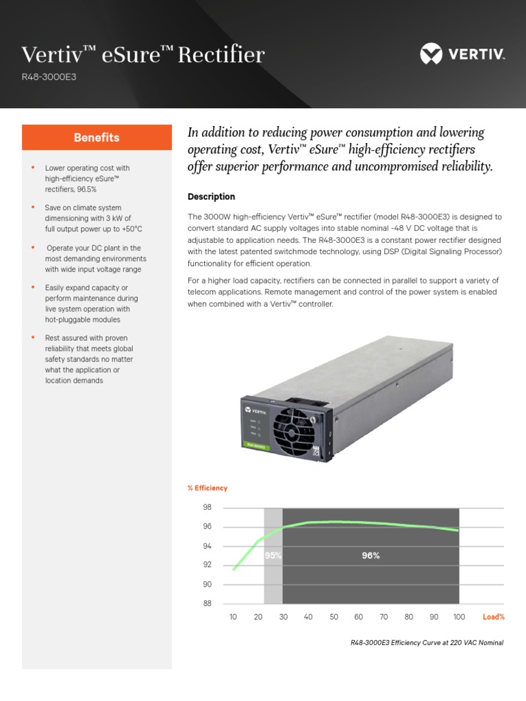Emerson R48-3000e3-Data-Sheet | PDF | Rectifier | Alternating Current