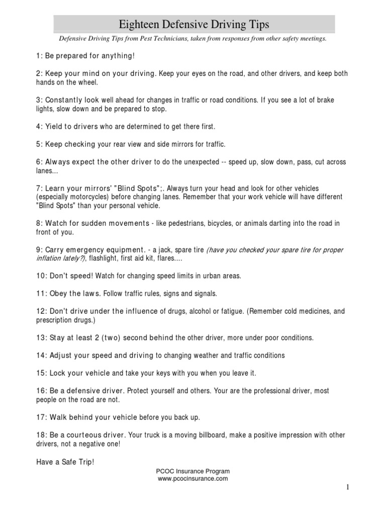 18 Defensive Driving Tips PDF | PDF