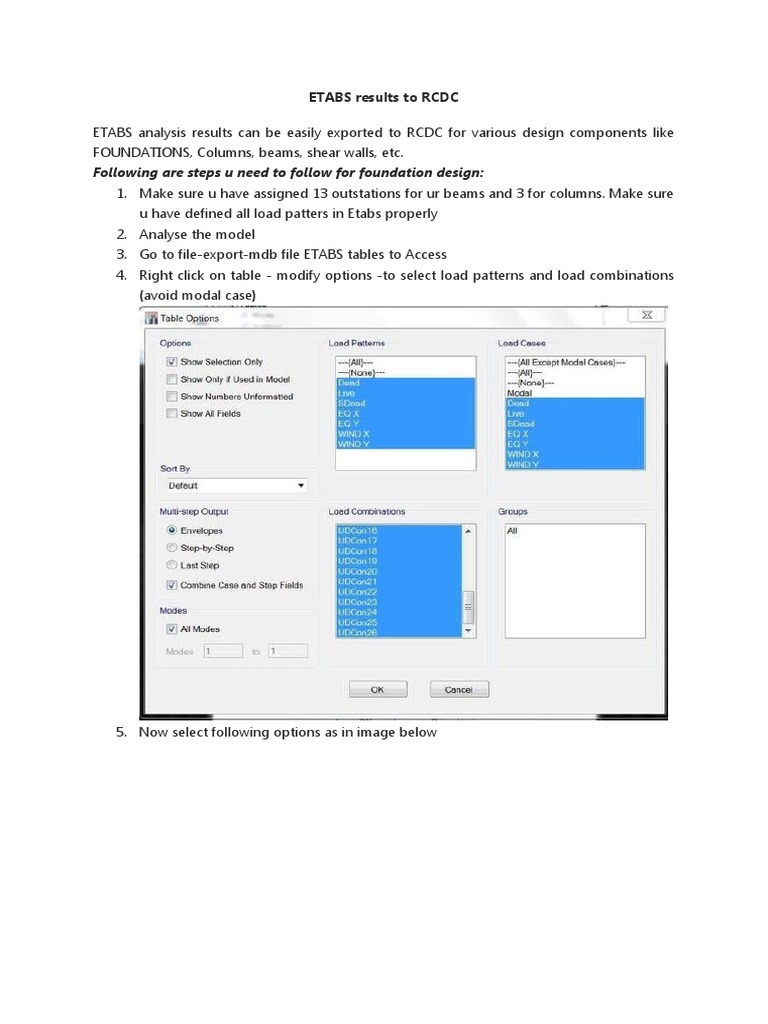 ETABS Results To RCDC | PDF