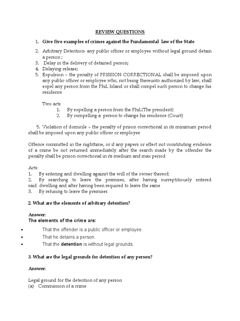 Crim Law Rev Exercises Book 2 p19 20 | PDF | Crime & Violence | Crime ...