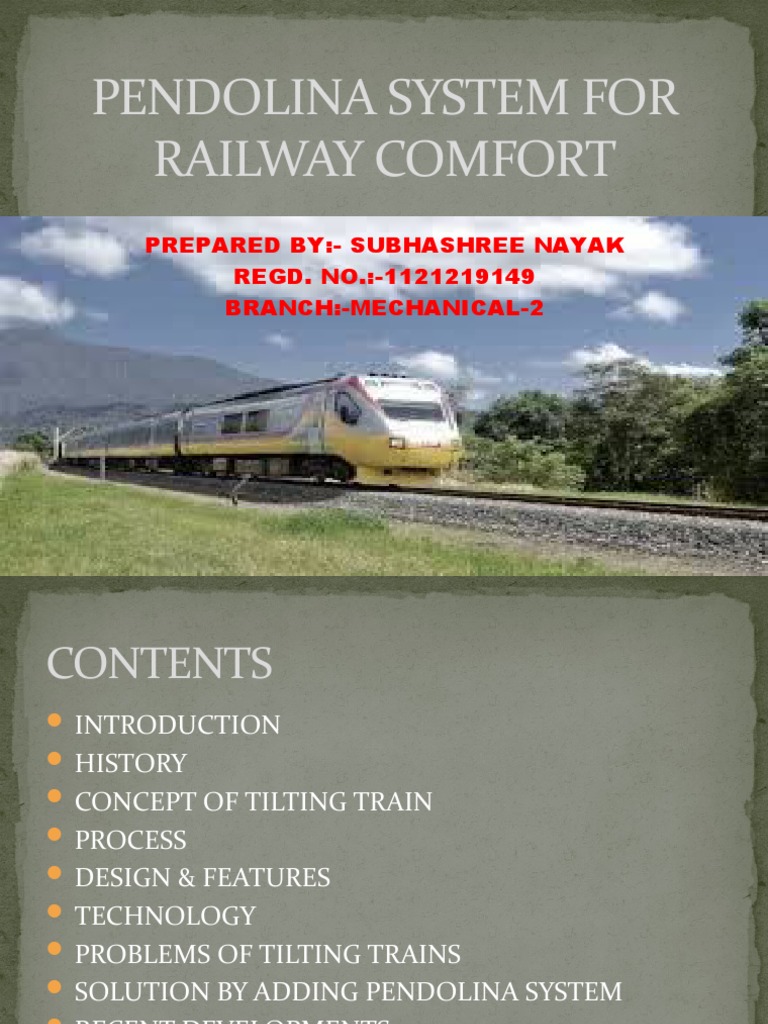 Pendolina System For Railway Comfort | PDF | Rail Transport ...