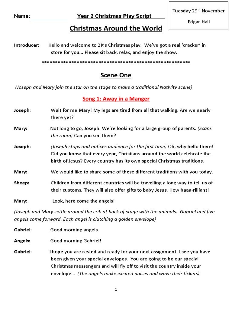 Year 2 Christmas Script Christmas Around The World | PDF | Christmas ...