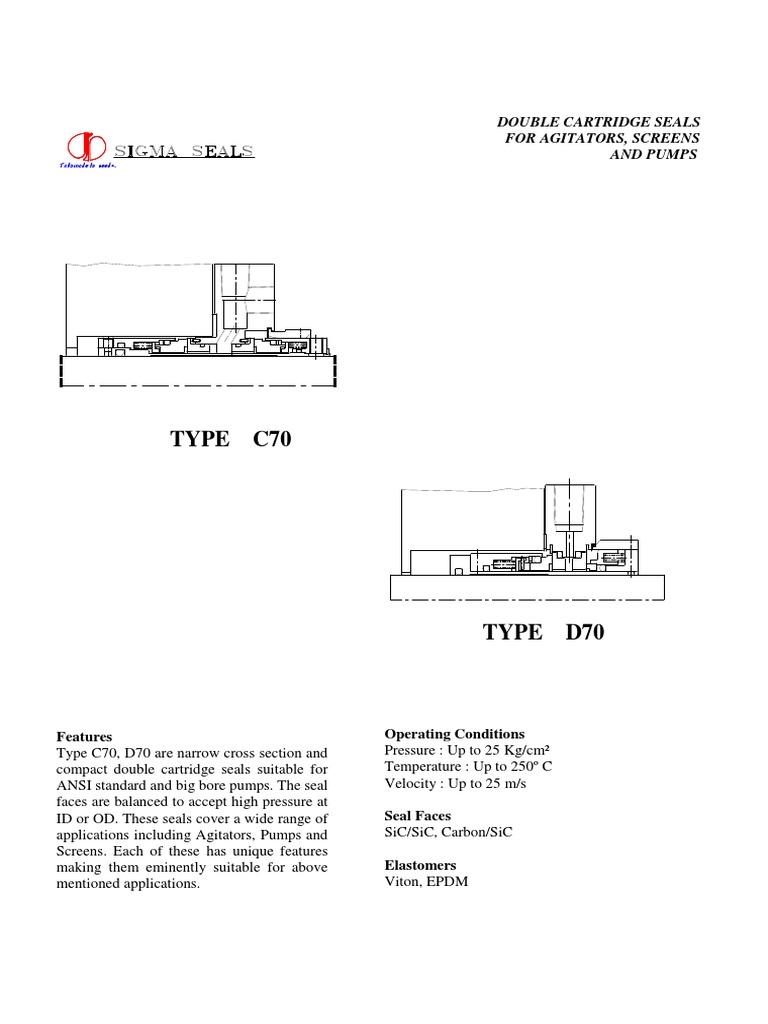 Type C70: For Agitators, Screens and Pumps | PDF