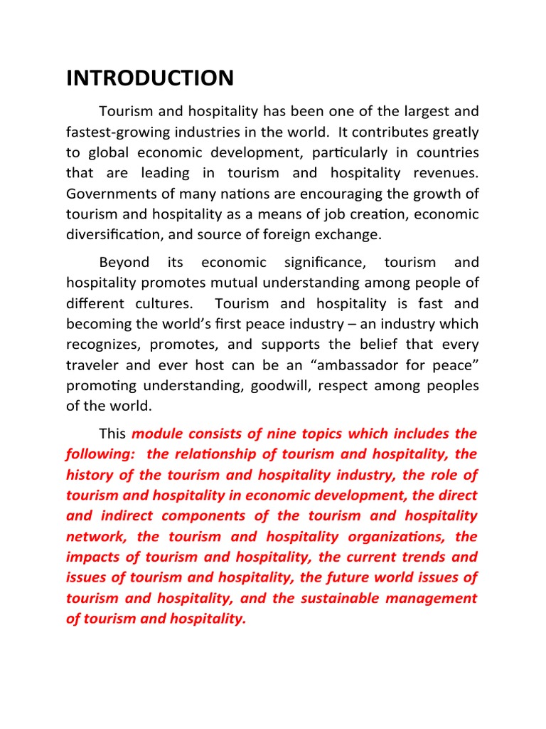 Module in THC 1 | PDF | Motel | Tourism