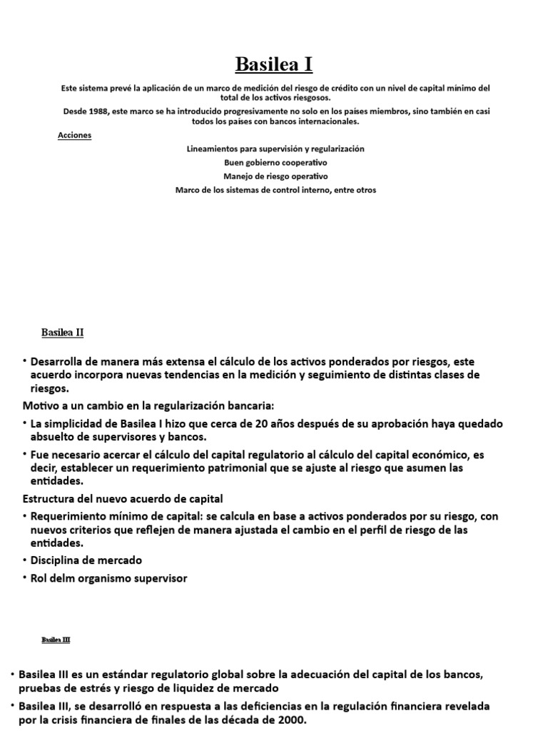 Evolución de Basilea: I, II y III | PDF | Basilea Ii | Basilea Iii