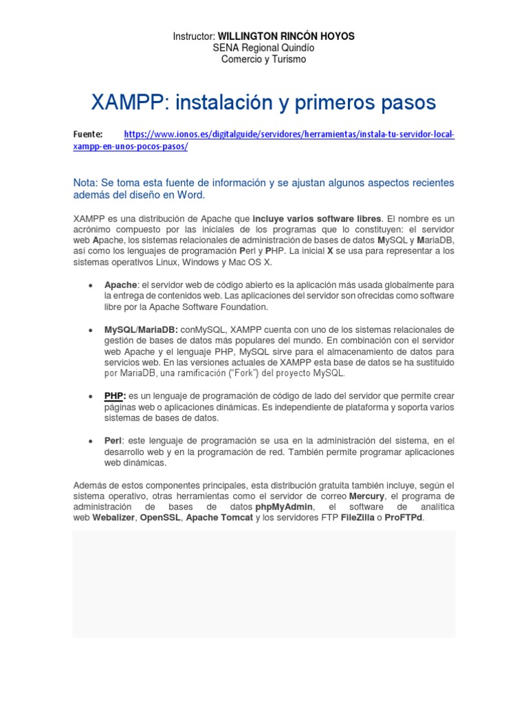 Guia de Instalación XAMPP PDF | PDF | Php | Mi sql Guia de Instalación XAMPP PDF | PDF | Php | Mi sql