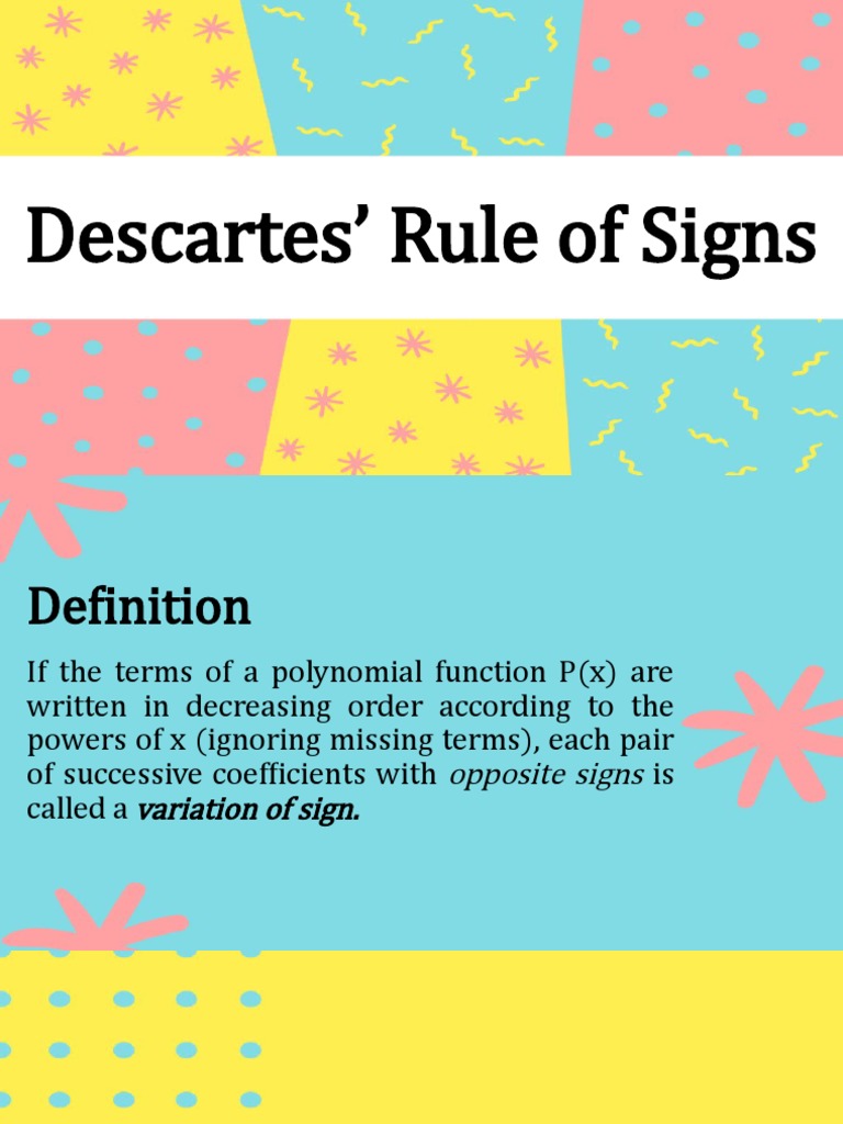 Descartes Rule of Signs | PDF