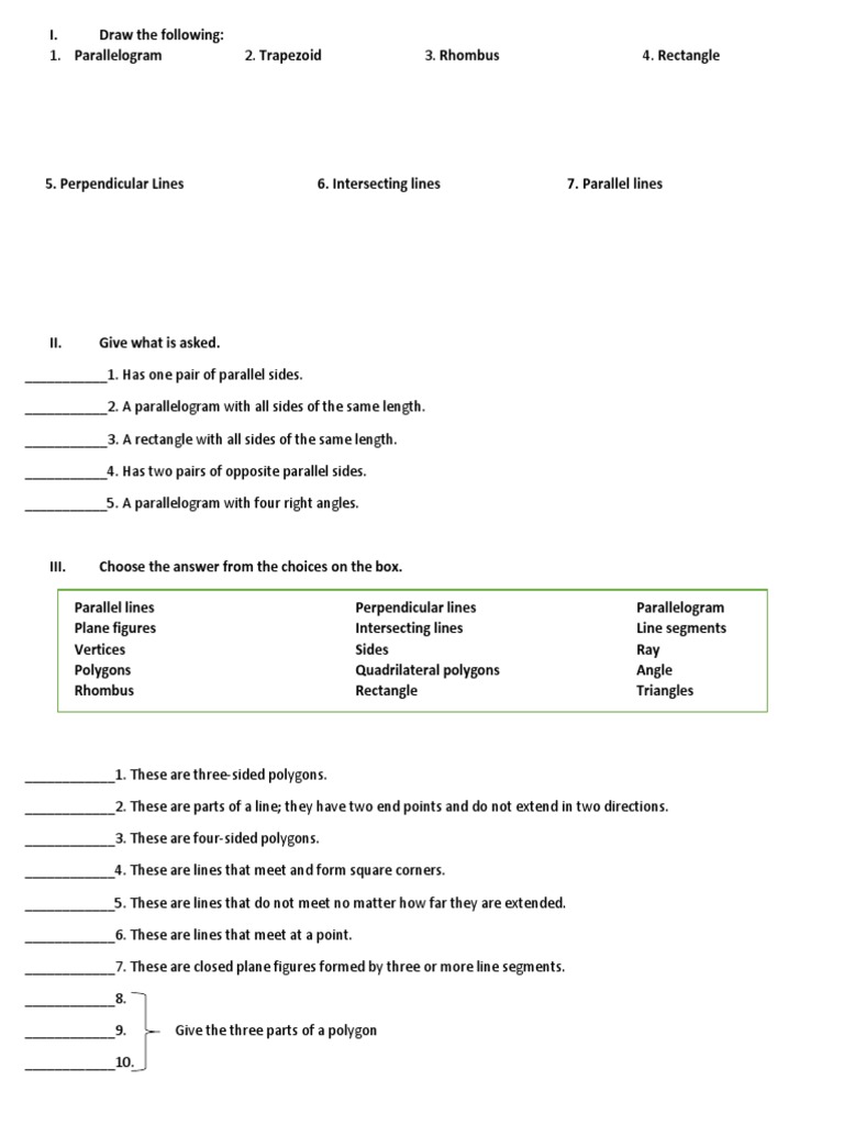 Grade 3 Polygon Quiz