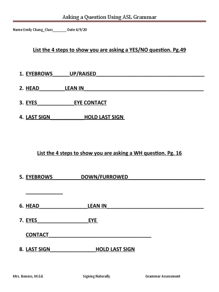Grammar Assessment - Steps Used To Ask Questions | PDF