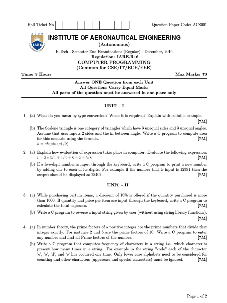 Institute of Aeronautical Engineering: (Autonomous) Computer ...