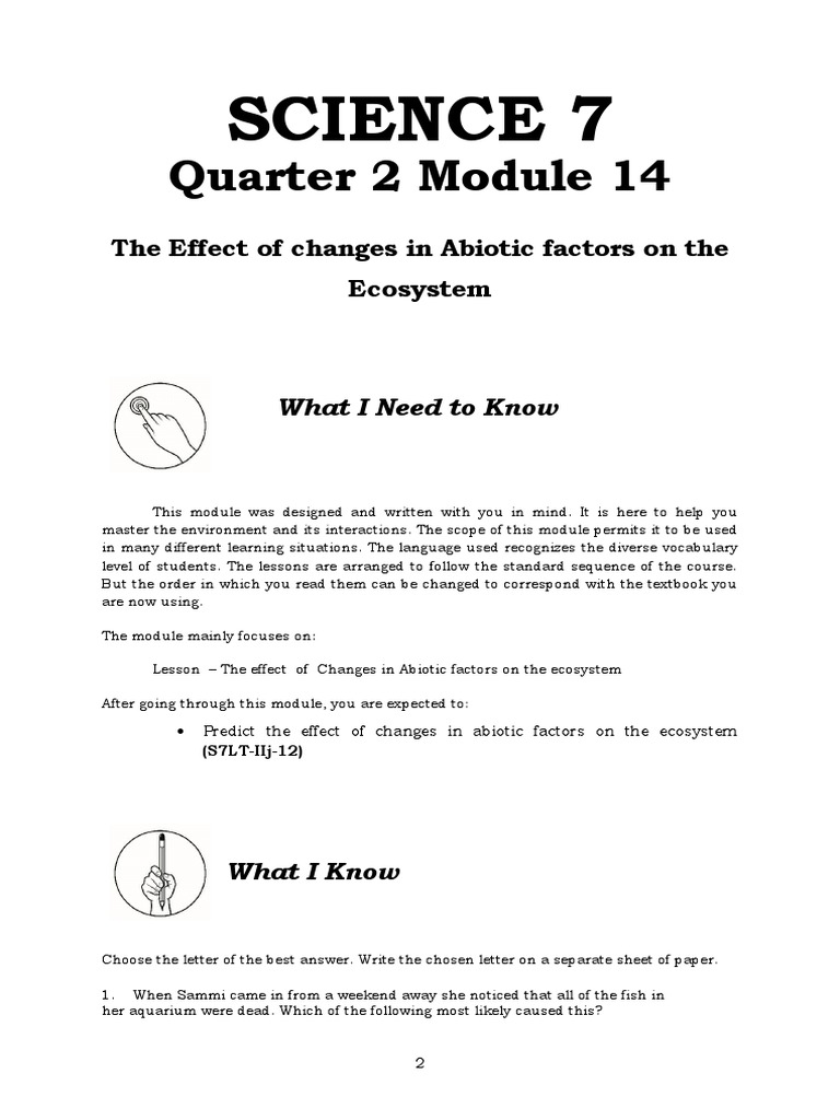 Science 7: Quarter 2 Module 14 | PDF | Habitat | Natural Environment