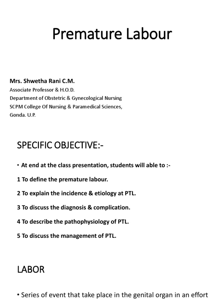 Premature Labour | PDF | Childbirth | Preterm Birth