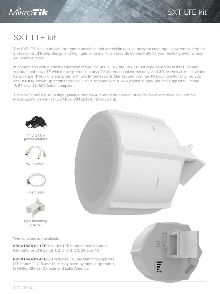 SXT Lte Kit | PDF | Lte (Telecommunication) | Information And ...