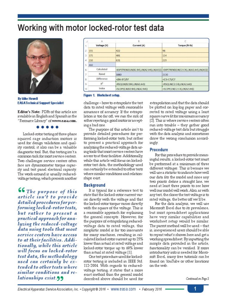 Working With Motor Locked-Rotor Test Data: Procedure | PDF | Logarithm ...