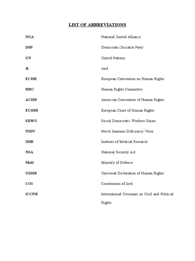 Political Abbreviations List | PDF | Politics | Social Science