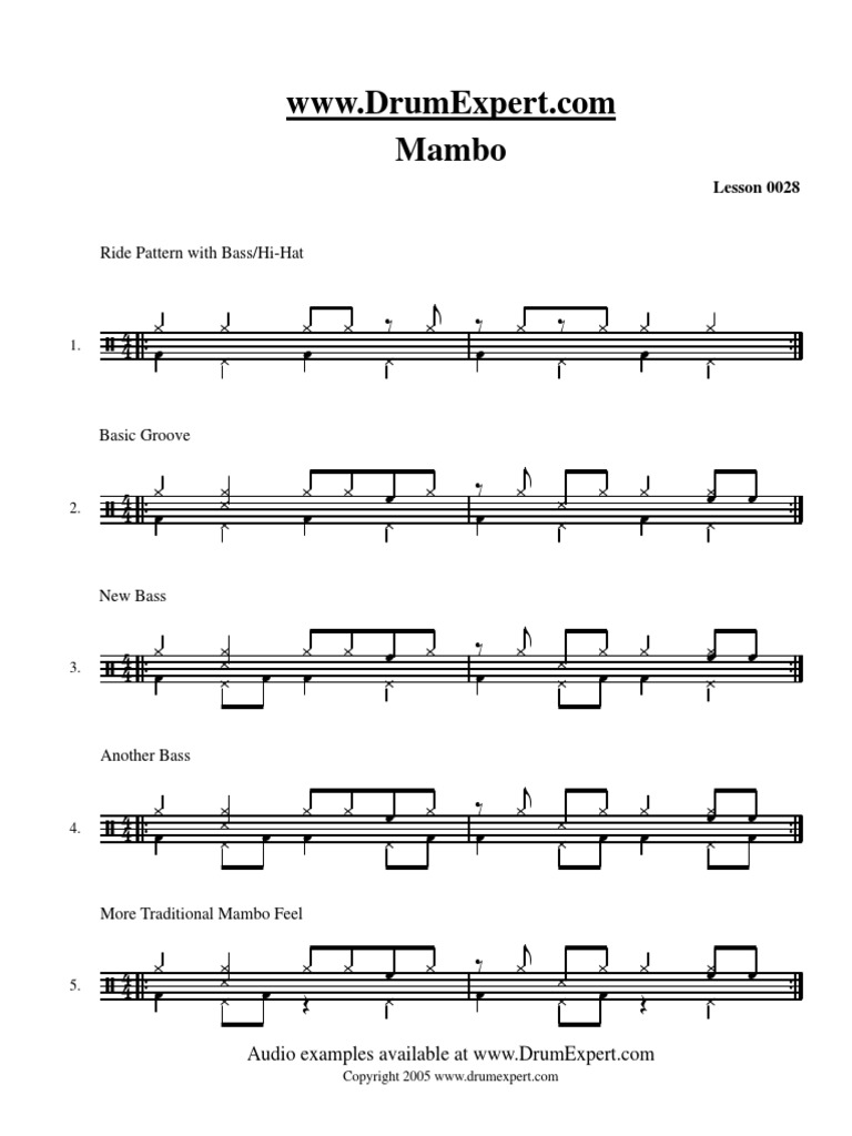 Mambo: Ride Pattern With Bass/Hi-Hat | PDF