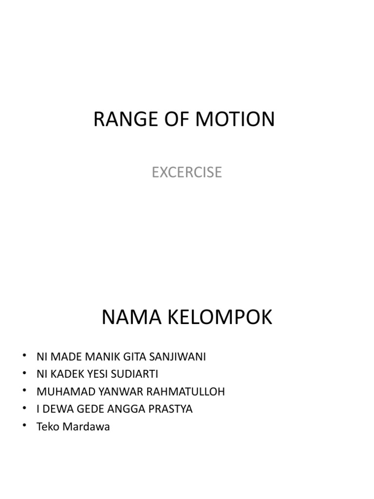 Range of Motion | Download Free PDF | Anatomical Terms Of Motion ...