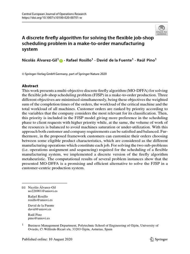 A Discrete Firefly Algorithm For Solving The Flexible Job-Shop Scheduling Problem in A Make-To ...