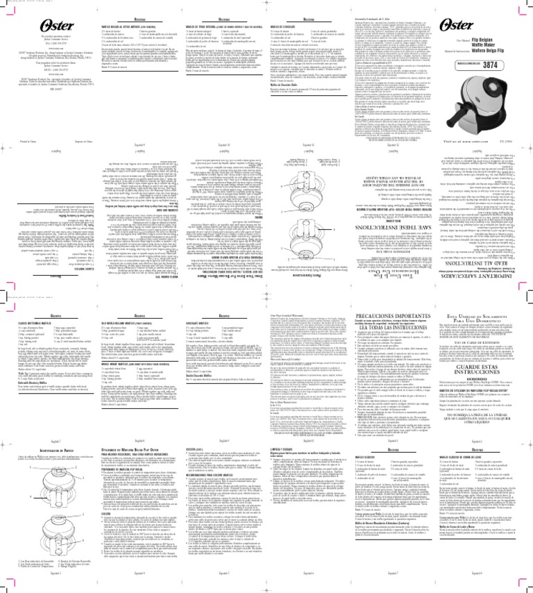 Waffle Maker Instructions | PDF | Waffle | Baking