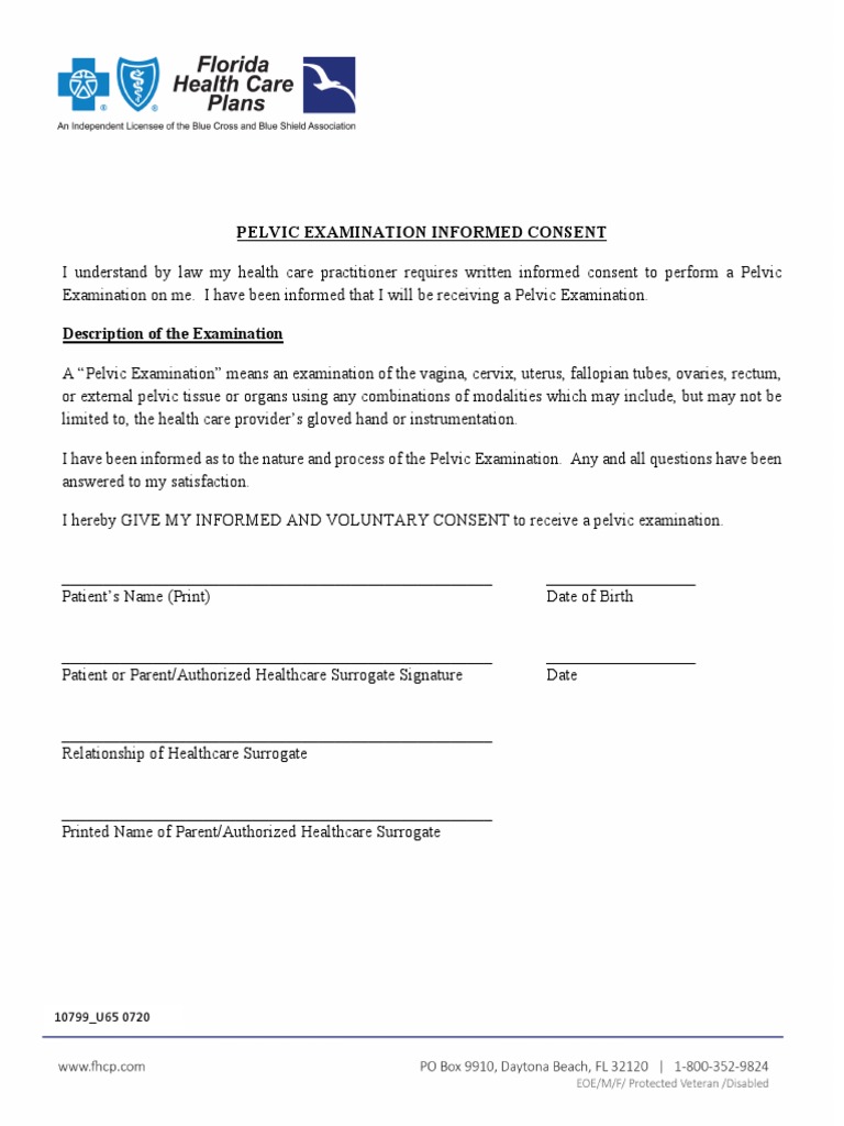 Consent Form Pelvic Examination | Download Free PDF | Vagina | Pelvis