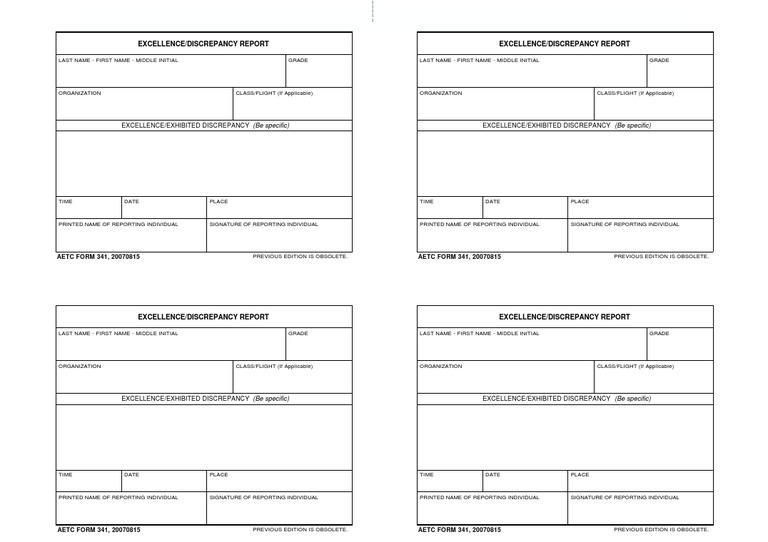 AETC Form 341, 20070815 | PDF