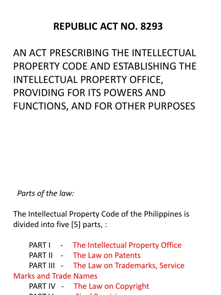 Review - Republic Act No. 8293 | PDF | Intellectual Property | Trademark