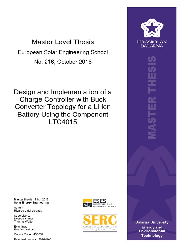 Design and Implementation of A Charge Controller With Battery Using ...