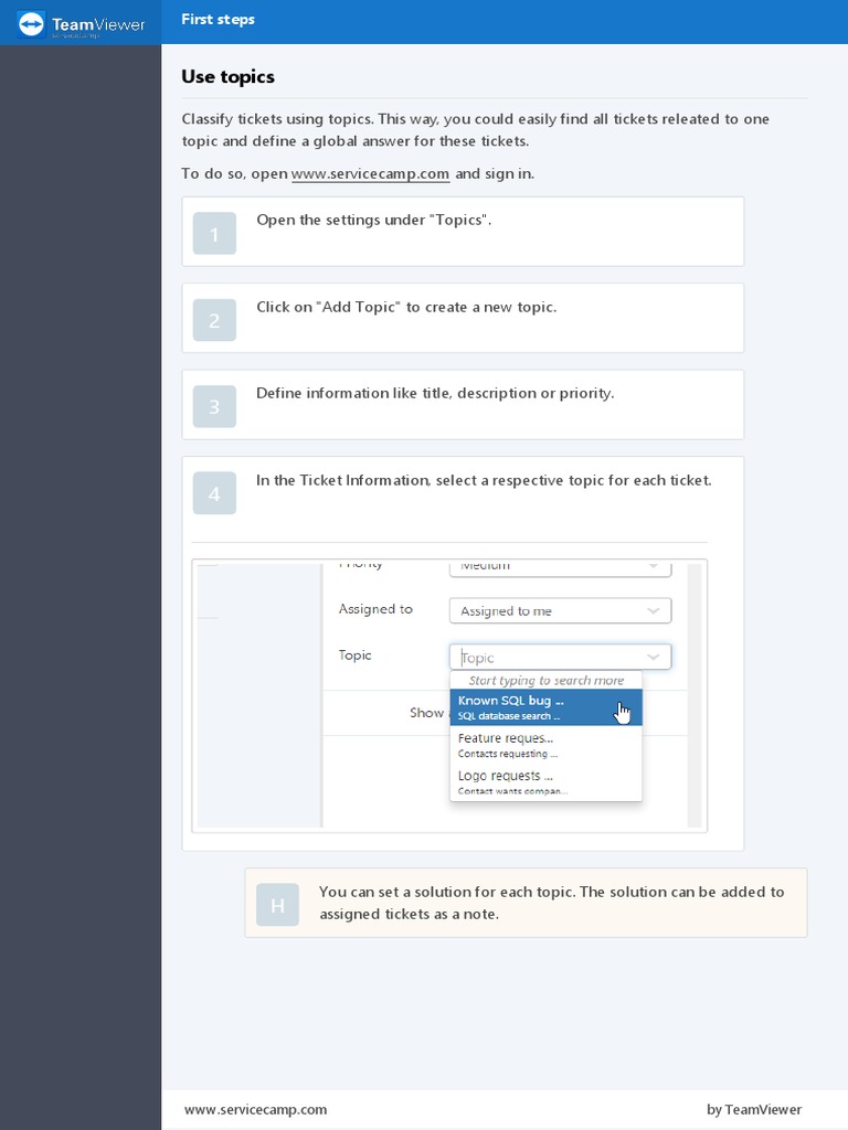 Organizing Tickets with Topics | PDF | Computers