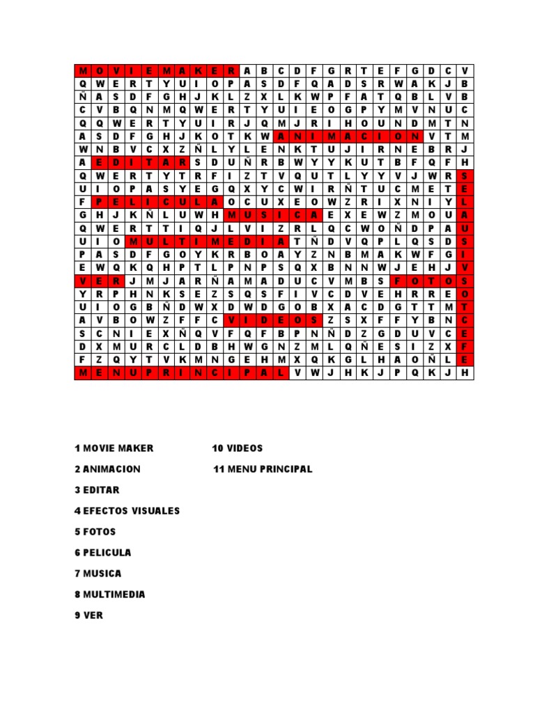 Sopa de letras de películas | PDF