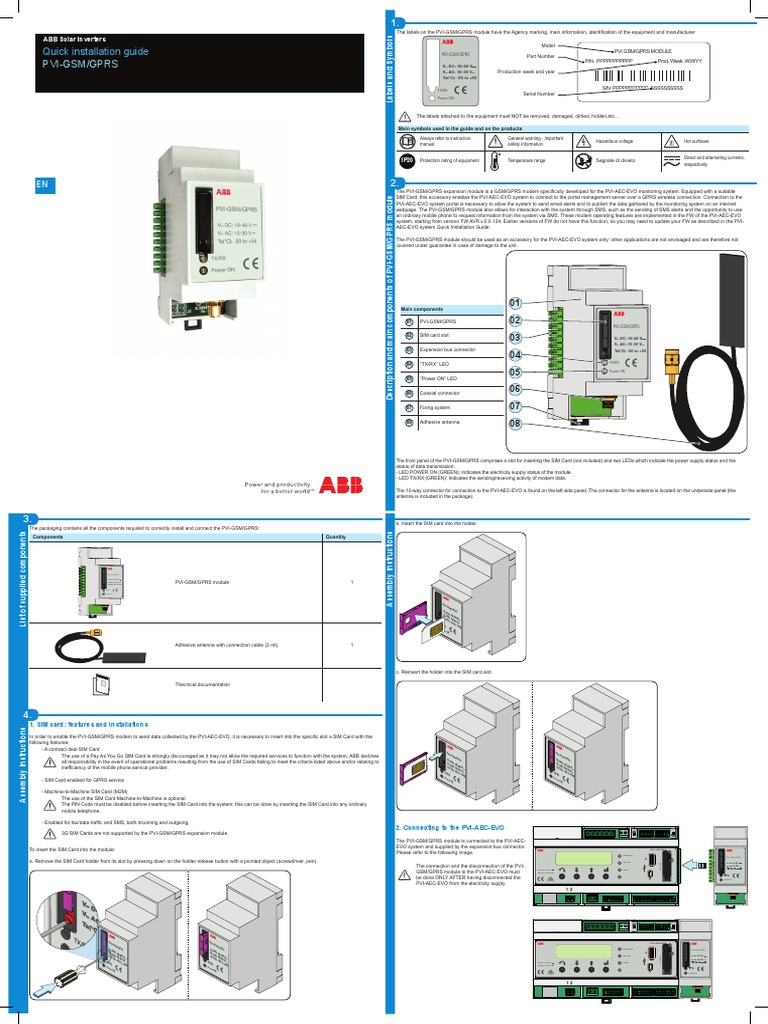 PVI-GSM - GPRS Quick Installation Guide - AA | PDF | General Packet Radio Service | Modem