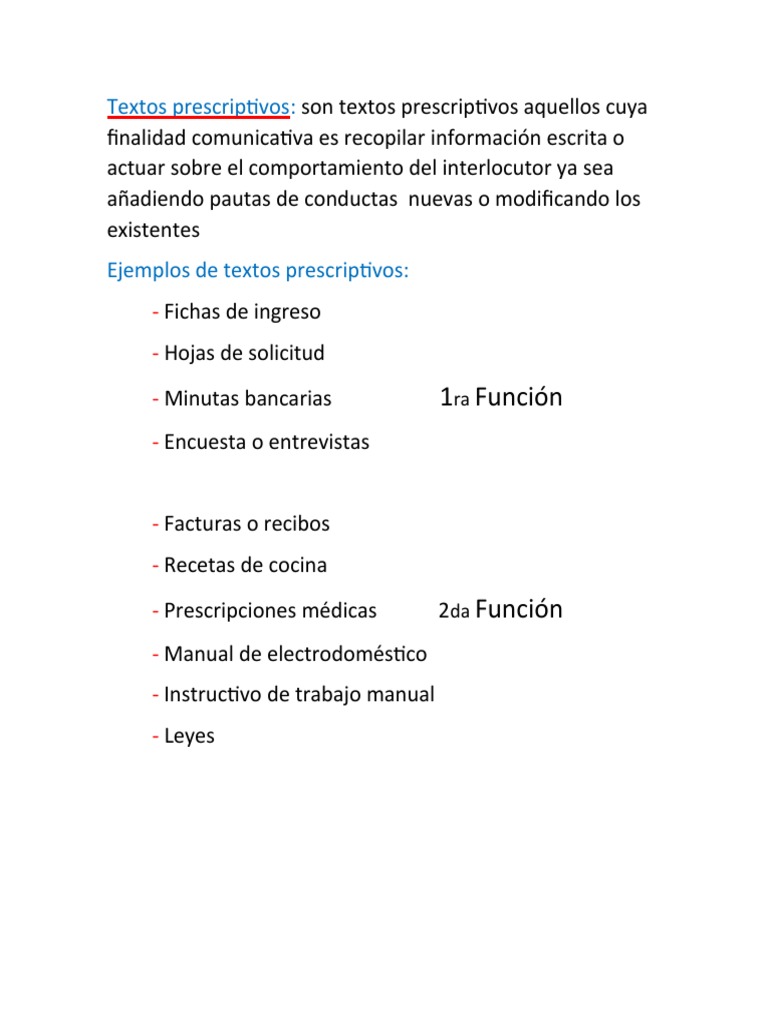 Textos Prescriptivos Concepto | PDF