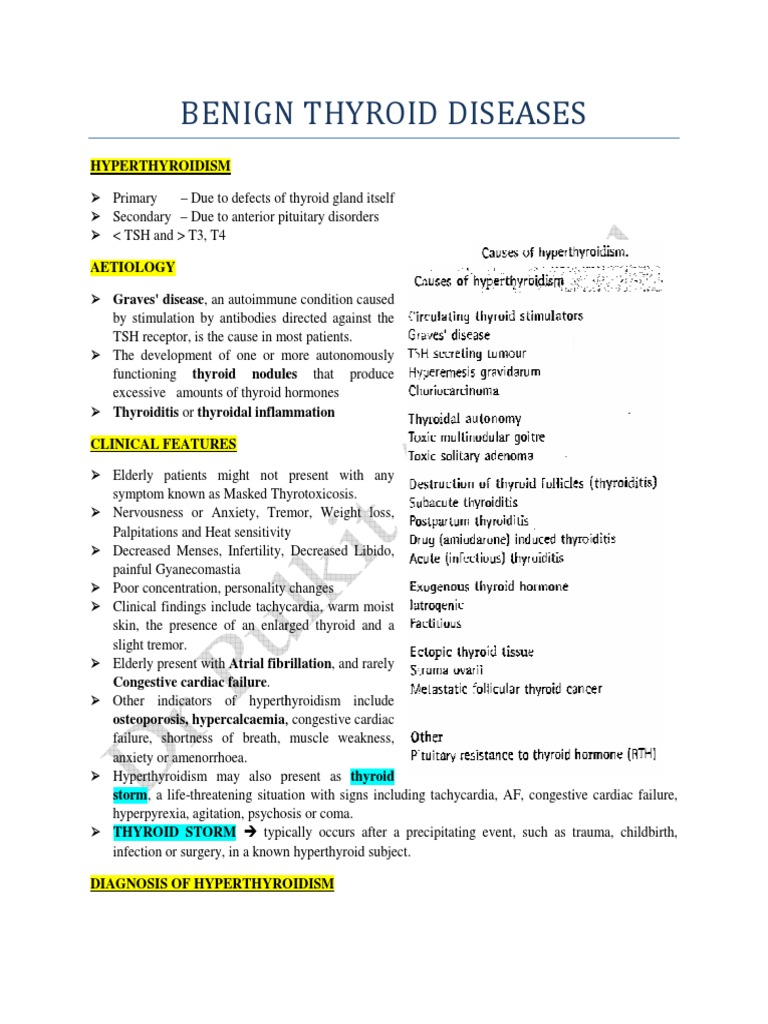 Benign Thyroid Diseases | PDF | Hyperthyroidism | Hypothyroidism